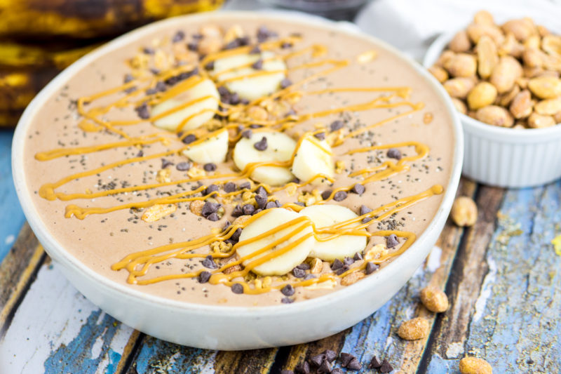 Chocolate Peanut Butter Acai Powder Smoothie Bowl Recipe