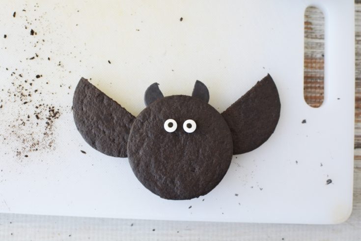 Halloween No Bake Cookies (Bat-Shaped)