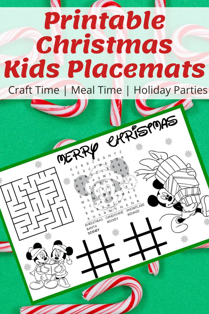 Printable Christmas Placemats For Kids (Disney Inspired)