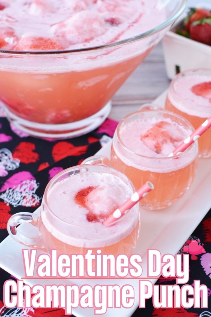 Champagne Valentines Day Cocktail: Pink Party Punch