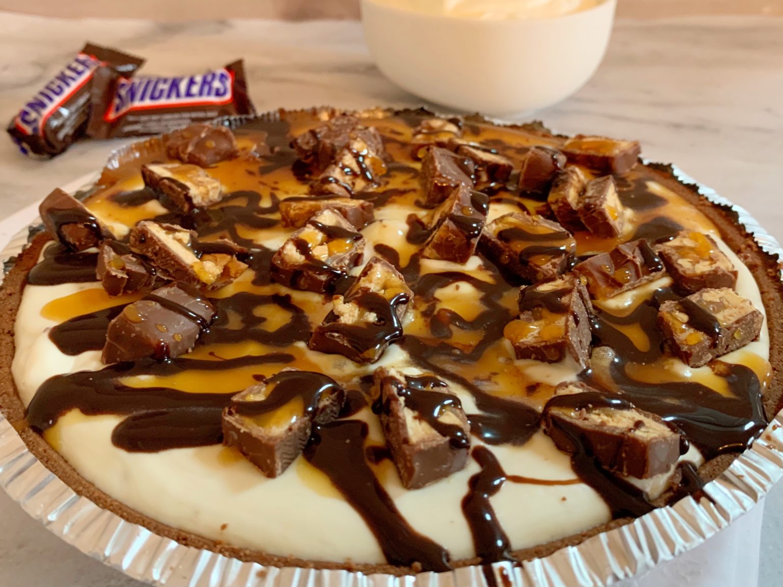 Easy Frozen Snickers Ice Cream Pie Dessert Recipe
