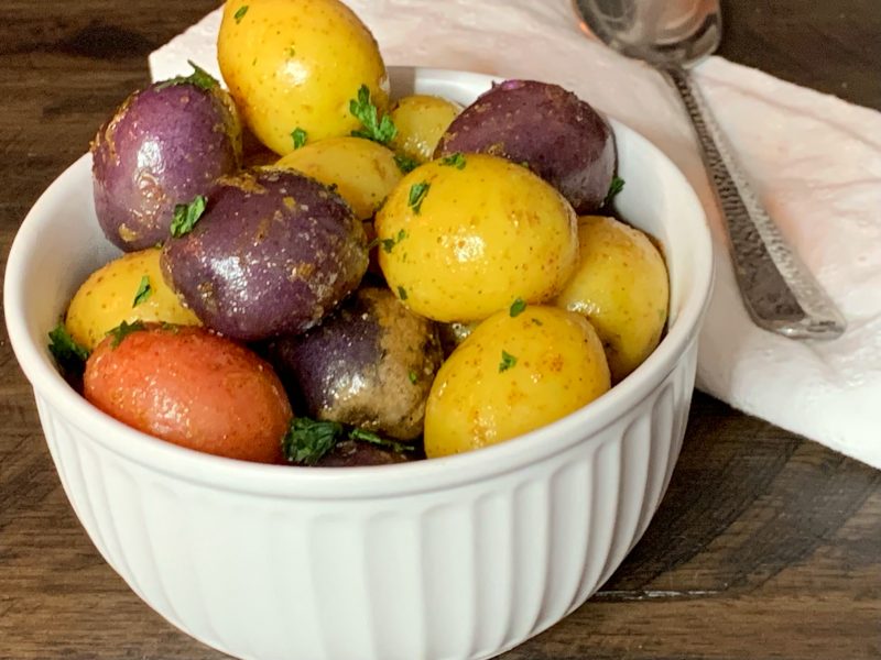 Easy Skillet Lemon Butter Tri-Color Potatoes Recipe