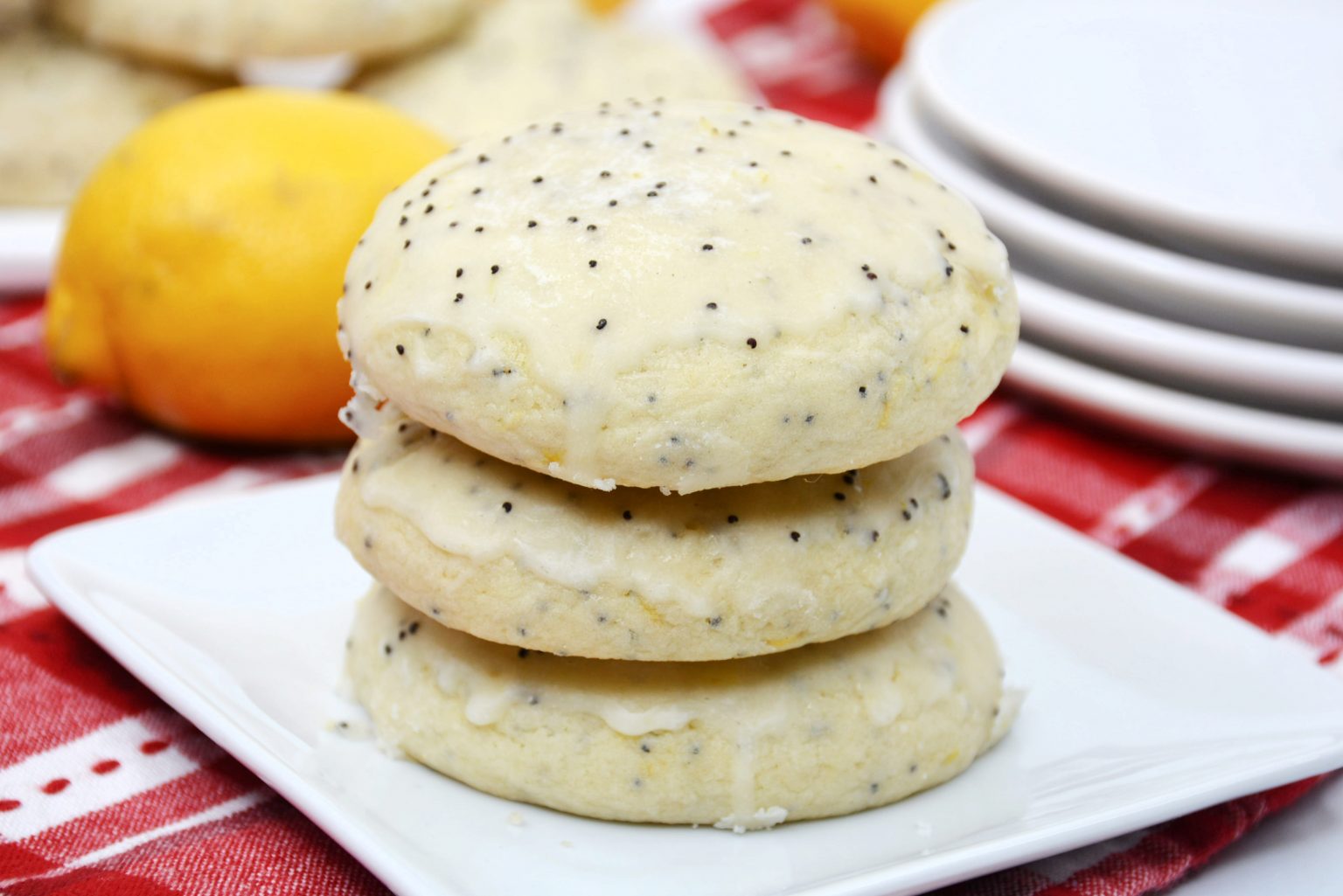 Glazed Lemon Poppy Seed Cookies