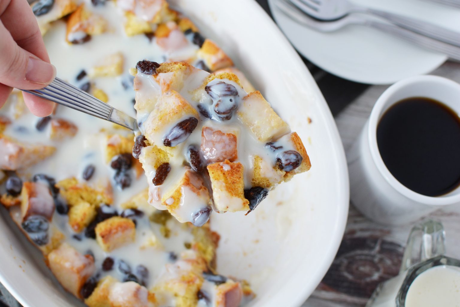Easy Christmas Bread Pudding With Raisins And Brandy Sauce