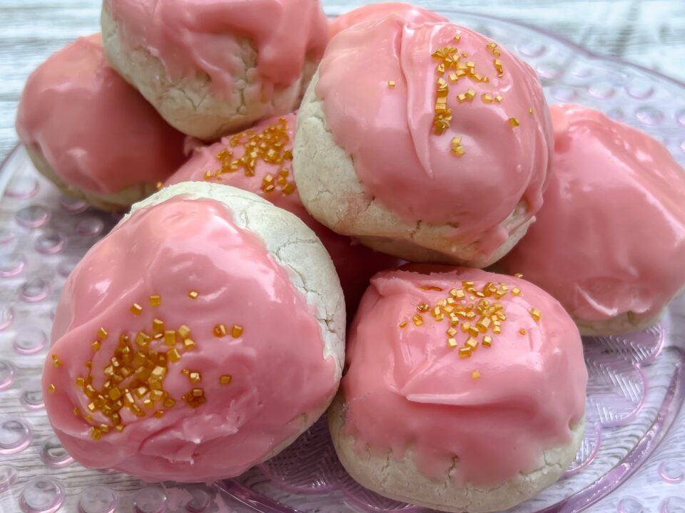 Glazed Cherry Bon Bon Cookies