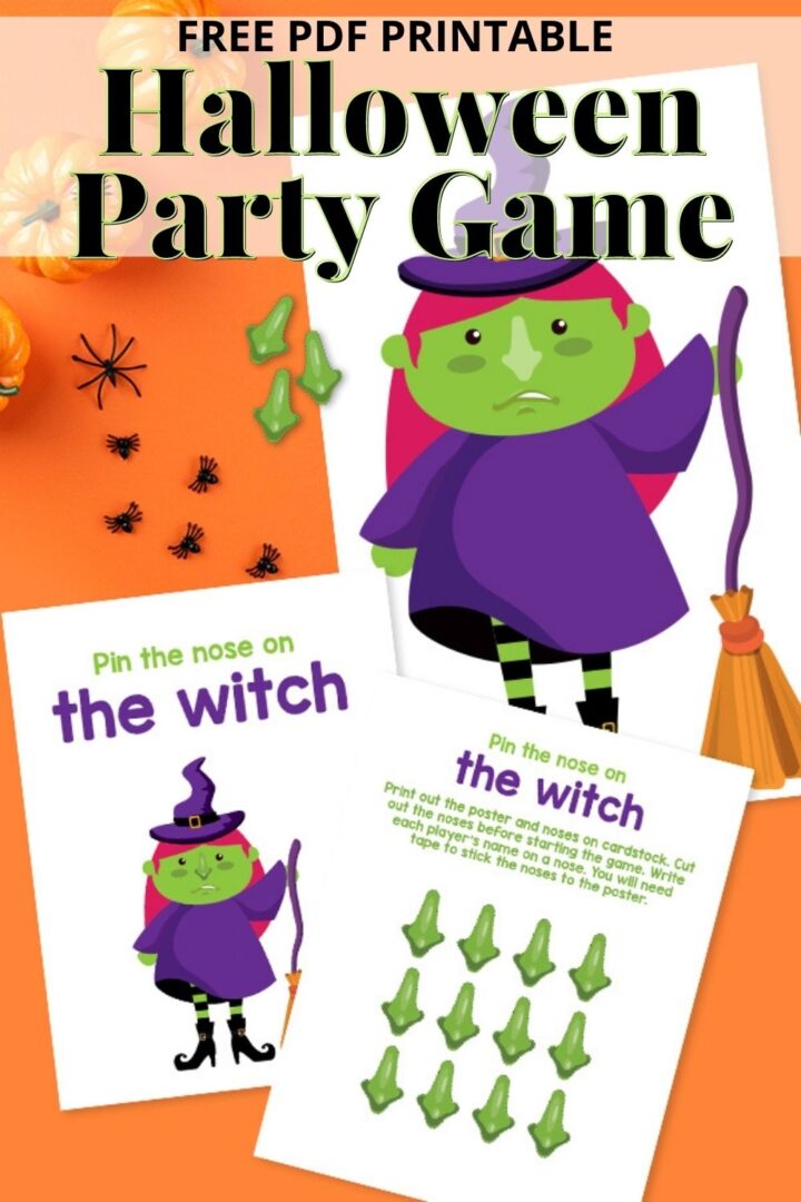 Printable Halloween Party Game "Pin The Nose"