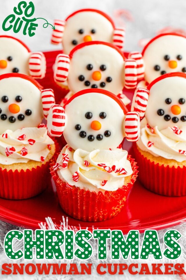 Adorable Snowman Christmas Cupcakes