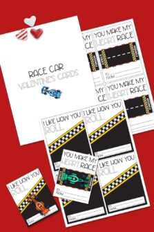 Free Printable Race Car Valentine Cards PDF
