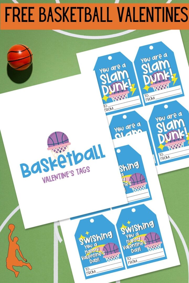FREE Printable Basketball Valentine Cards PDF