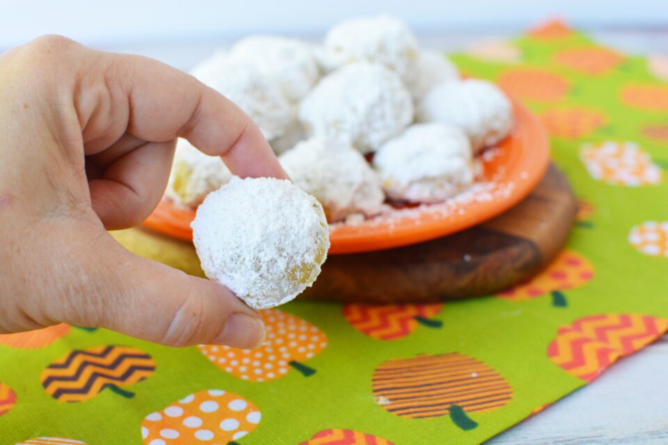 Pumpkin Snowball Cookies