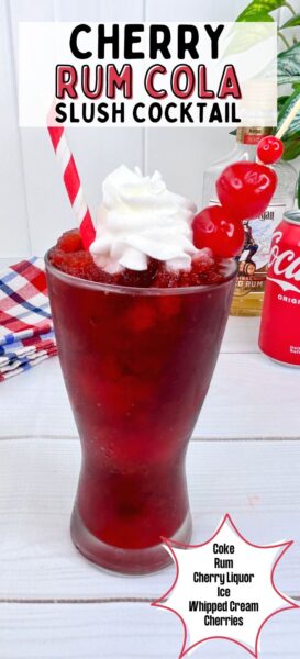 Cherry Rum Cola Slush Cocktail