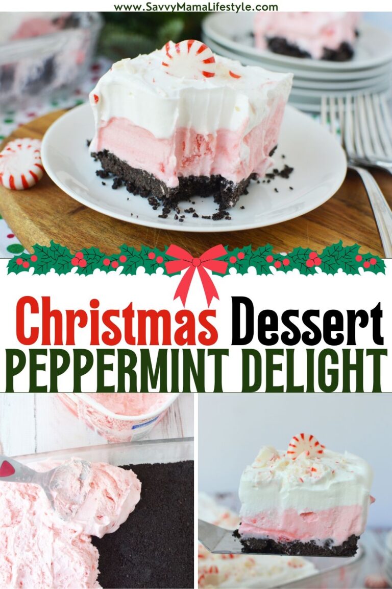 4-Ingredient Frozen Peppermint Delight Christmas Dessert